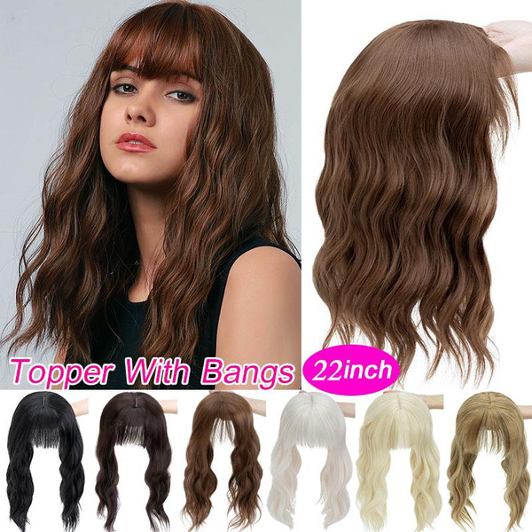 14inch Hair Topper With Bangs Clip In Toppers Wavy Hairstyles Curly ...
