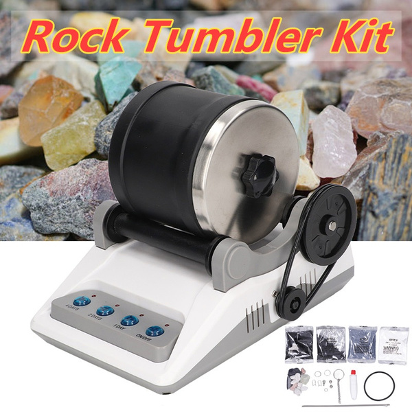 Rock Tumbler Kit DIY Electric Toy With Rough Gemstones Polishing Grits ...