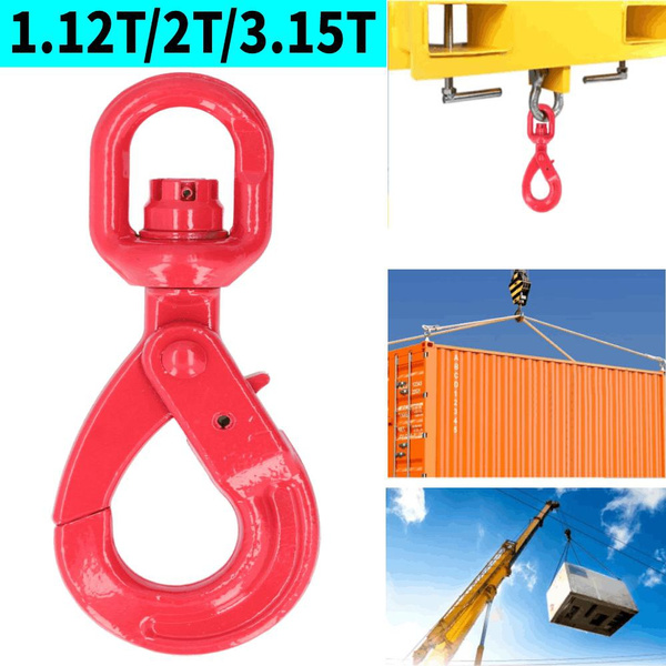 Crane Hook Painting Forged Steel Self Locking Safety Rotating Hooks For ...