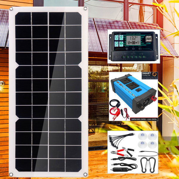 4000W Solar Panel Kit Solar Power System 4-USB LCD 12V To 110V/220V ...