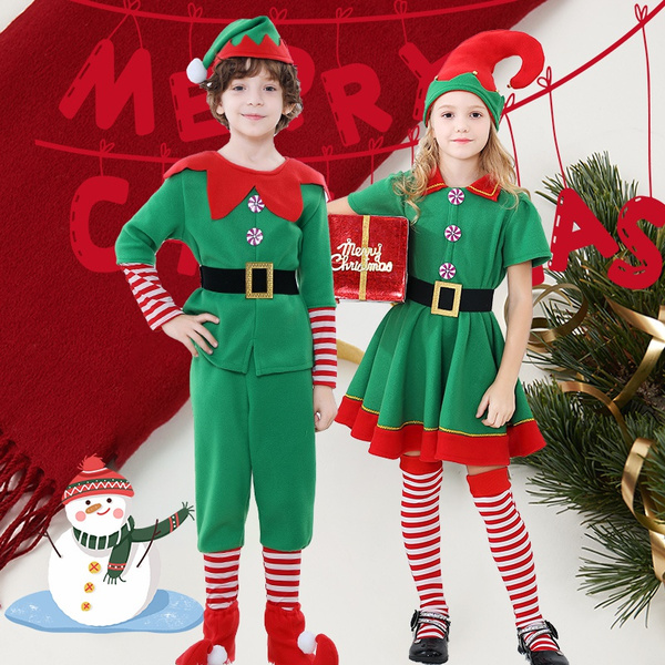 Christmas Costume Children's Christmas Elf Costume Cosplay Parent-child ...
