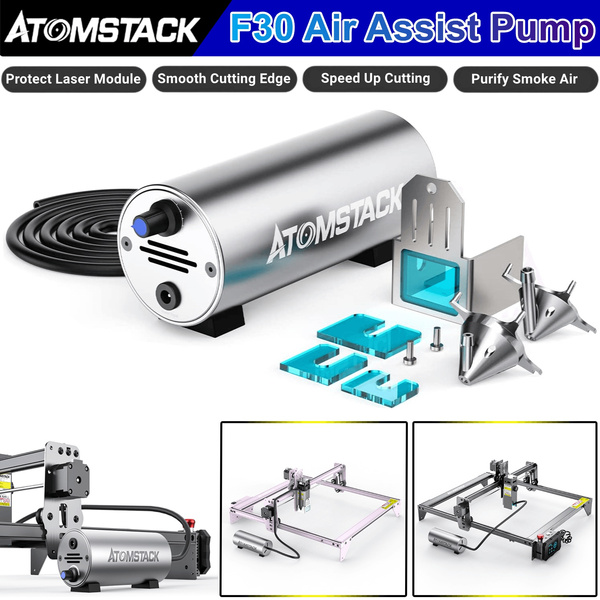 ATOMSTACK F30 Air Assist Pump, Laser Cutting Air Assist Kits with Adjustable 10-30L/Min Airflow ...