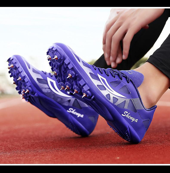 New Breathable Track and Field Shoes Men Light Weight Spikes Sneakers ...