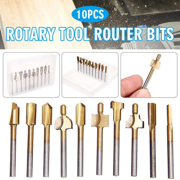 10pcs For Dremel Rotary Tool Sets 1/8" 3mm Mini Shank HSS Titanium ...
