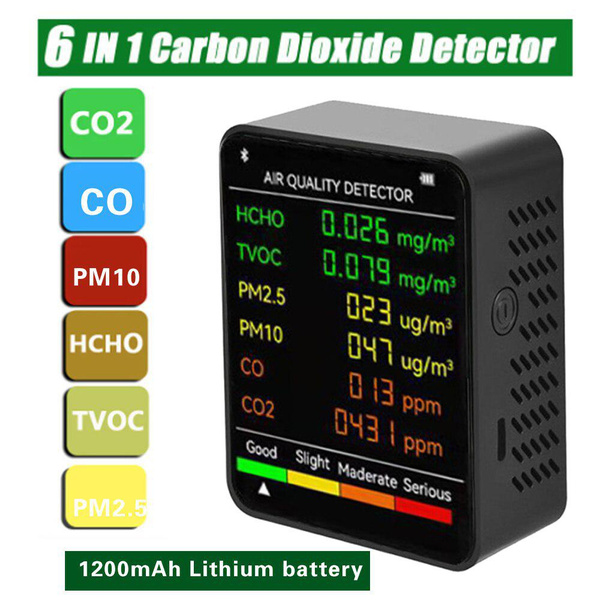 6 In 1 PM2.5 PM10 HCHO TVOC CO CO2 Multifunctional Air Quality Detector CO Carbon Dioxide ...