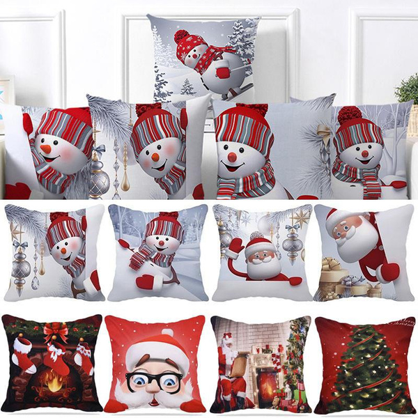 1pc Christmas Throw Pillow Covers 18 X 18 Inches Xmas Cushion Cover
