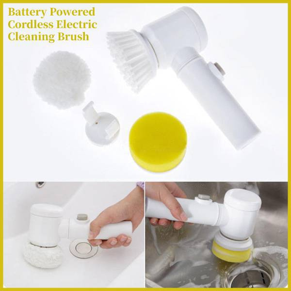 Battery Powered Cordless Electric Cleaning Brush Scrubber Tool For ...