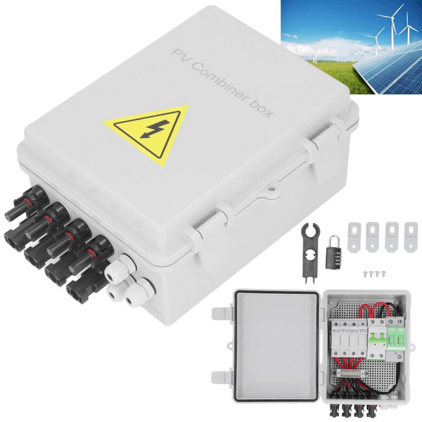 PV Combiner Box, 4 String Solar Combiner Box With Circuit Breaker LED ...