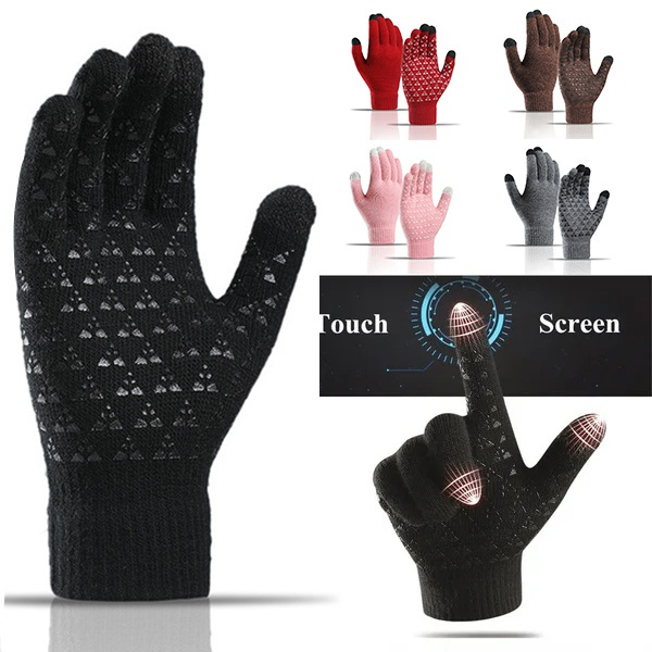 New Winter Touch Screen Gloves Women Men Warm Stretch Knit Mittens ...