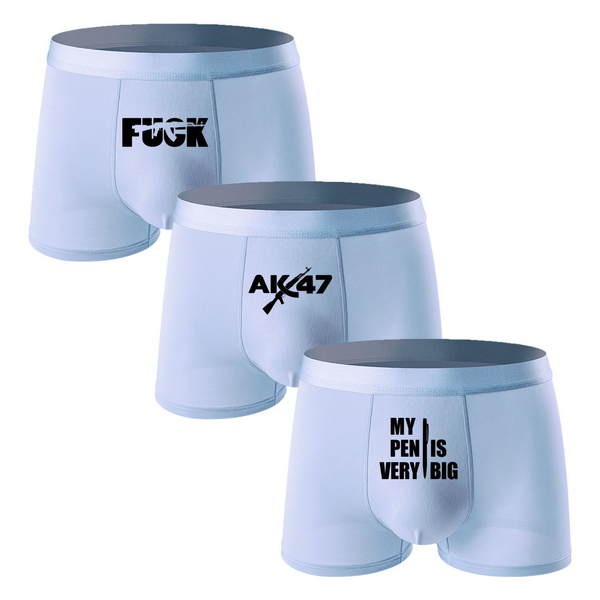 3Pcs Funny Slogans Boxer Shorts Naughty Personalised Underwear For Men ...