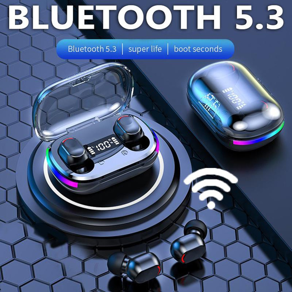 Cool RGB Lamp Bluetooth 5.3 Headset Super Bass Stereo In Ear Headphones ...