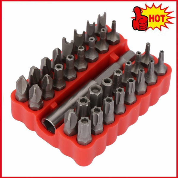 Steel Security Bit Set 33 In 1 Hollow Screwdriver Bit Kit Star Screw ...