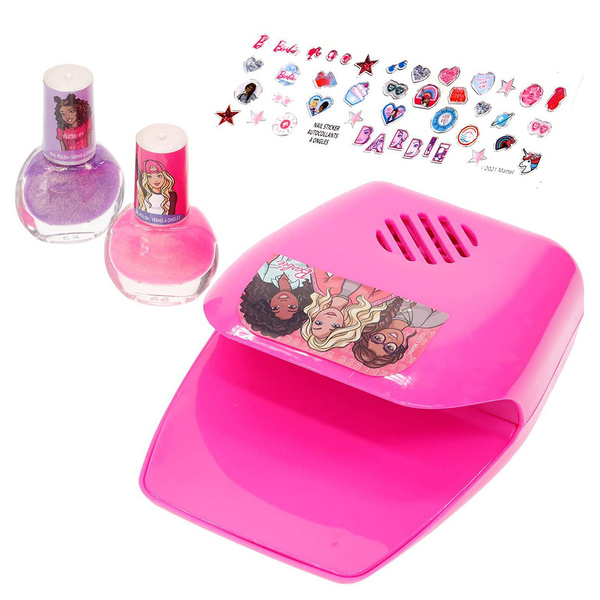 Mattel Barbie 4pc Nail Art Set Nail Dryer Stickers Polish Girls Ages 3 ...