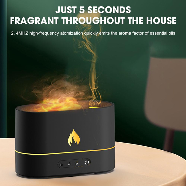 250ML Aroma Diffuser Air Humidifier Ultrasonic Cool Mist Maker Fogger Led Essential Oil Flame ...