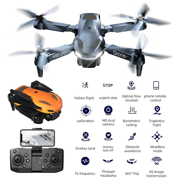 H98 5G Dron 4K Professional Drone HD Dual Camera Aerial Four Axis ...