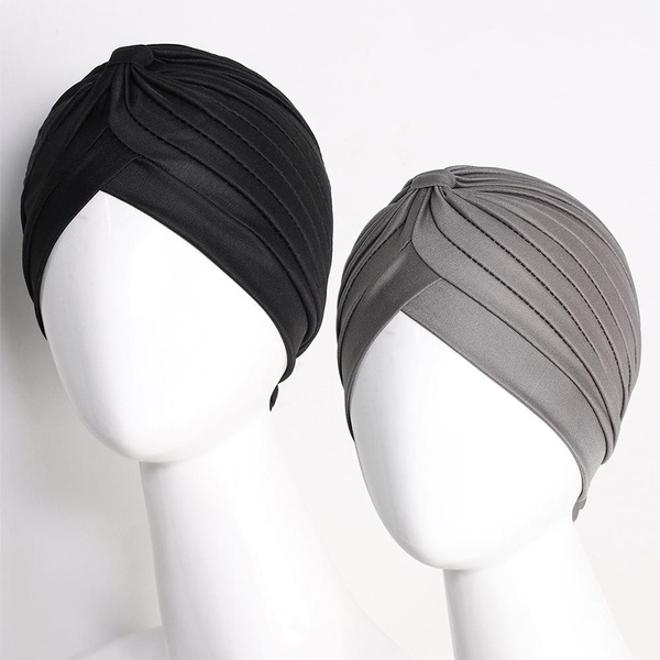 Turbans Head Beanie Cover Twisted Pleated Assorted Colors Hair Hats ...