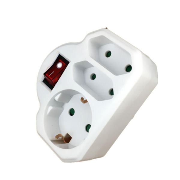 Portable German Converter Power Socket Independent Switch Travel Plugs ...
