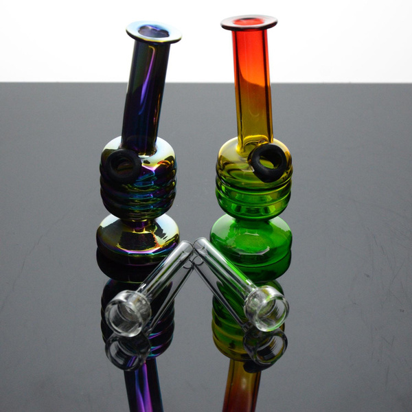 2pcs 5inch Water pipe bubbler dab rig smoking pipes chromatic colour ...