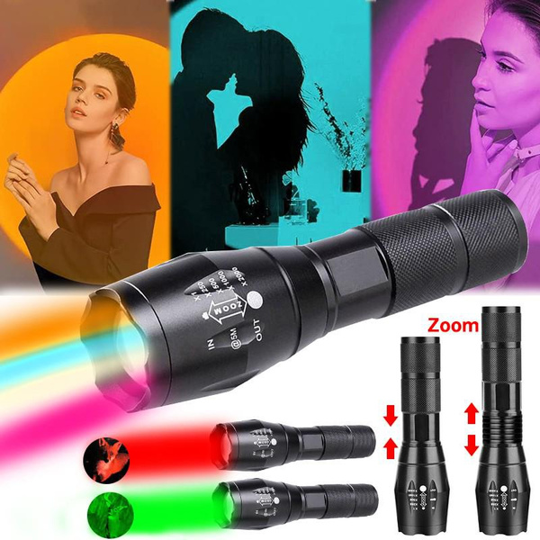 4 In 1 Multicolor Flashlight，Focus Adjustable Retractable Flashlight ...
