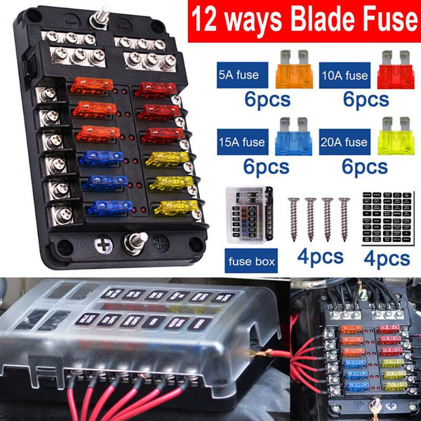 12 Way Auto LED Blade Fuse Box Block Holder 12V 32V Car Power ...