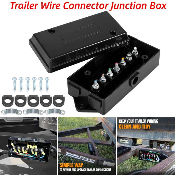7 Way Electrical Trailer Junction Box - 7 Gang Trailer Wire Connection ...
