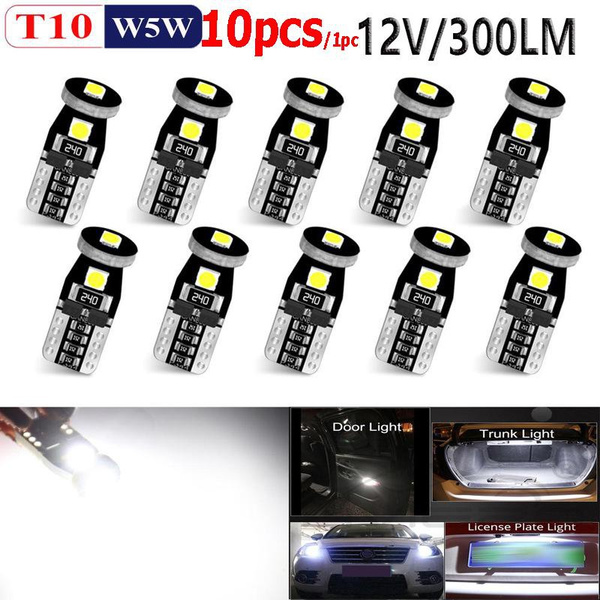 10pcs 1Pc Car Lights 12V T10 Small Light 194 168 W5W COB LED License ...