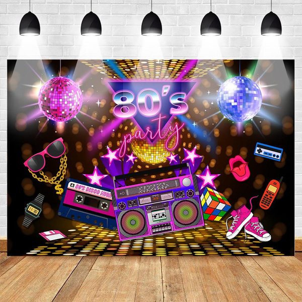 80s Party Backdrop Disco Theme Retro Style Photo Backdrop 80's Birthday ...