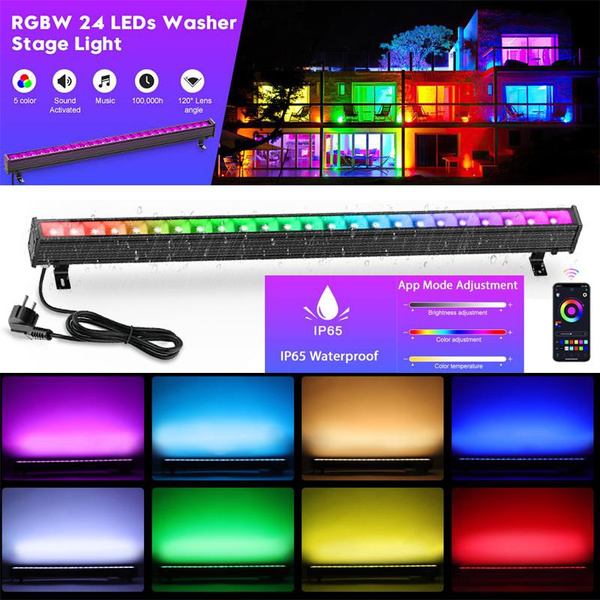 24PCS LEDs Stage Wall Wash Bar Light Dimmable Wall Light Waterproof ...