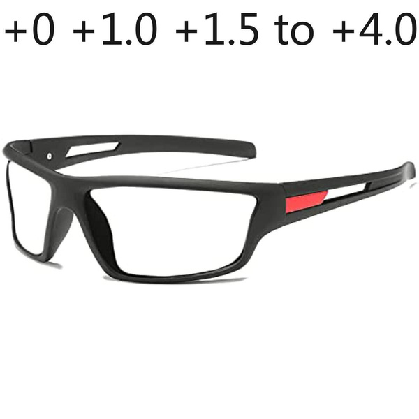 Full Lens Safety Glasses with Readers Wrap Around Sport Magnifying Blue ...