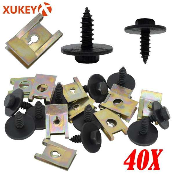 XUKEY 40X Self Tapping Tapper Screw Washer U Nut Hex For BMW 4.8x19mm ...