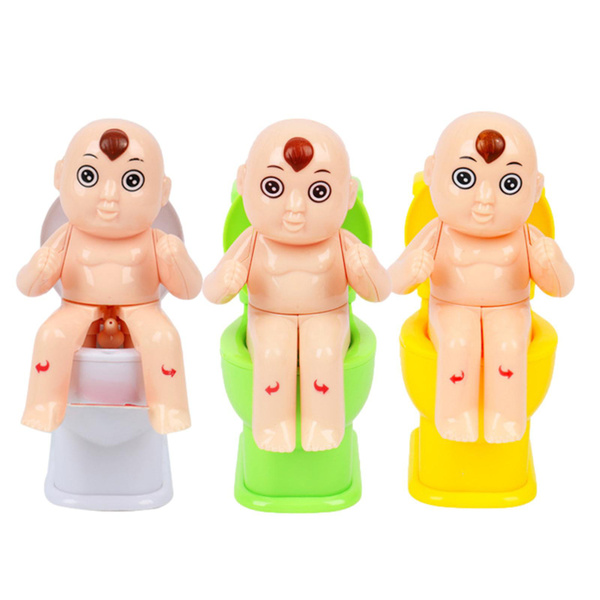 Children's Tricky Toys Humanoid Doll Toilet Funny Squirt Joke Toy Toilet Pee Funny Toy Boy Water ...