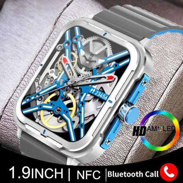 New 1.9'' Big Screen HD AMOLED Full Touch Smart Watch Meteal Frame ...