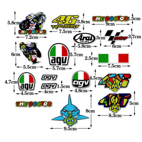 AGV Rossi helmet Sticker No.46 Motorcycle MOTOGP Stickers Waterproof ...