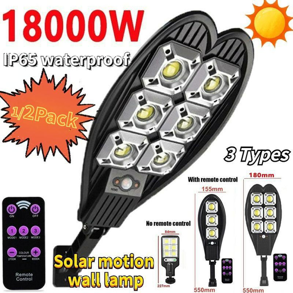 2/1 Pack COB LED Solar Power Street Wall Lights Outdoor Wall Light ...