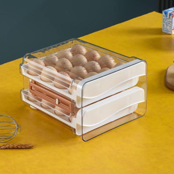 60 Capacity Egg Holder for Refrigerator,Egg Holder with Time Scale,Egg ...