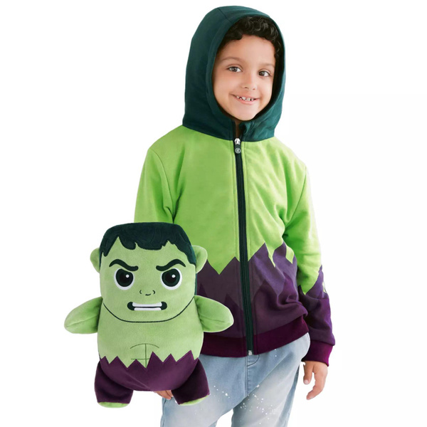 Cubcoats Hulk 2 in 1 Transforming Zip Up Hoodie and Soft Plushie Green ...