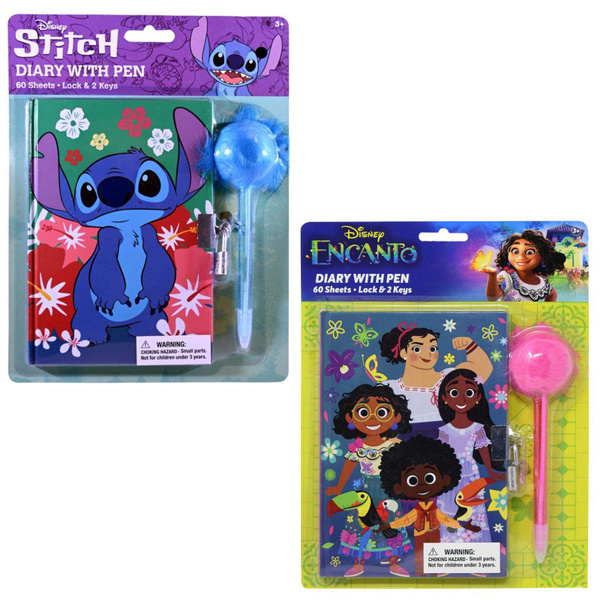 Disney Journal Diary with Lock Keys Pom Pom Pen Girls Ages 3 and Up | Wish