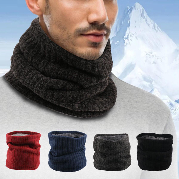Winter Scarf Men Women Warm Knitted Ring Scarves Wool Fur Thick ...