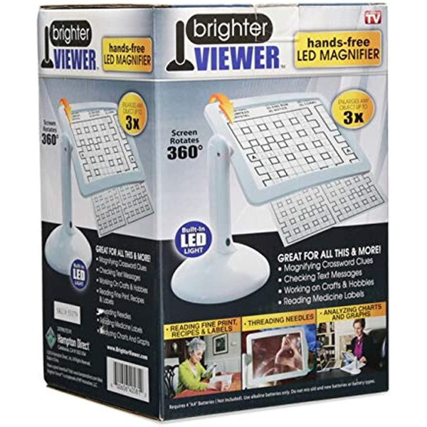 TABLE MAGNIFIER LED 3X MAGNIFICATION FREE-HAND WITH ILLUMINATION AND ...