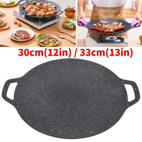 BBQ Pan Round Shape High Thermal Conductivity Aluminum Material Glossy ...