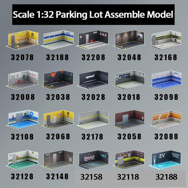Simulation 1:32 Scale Parking Lot Assemble Model Diy Building Market ...