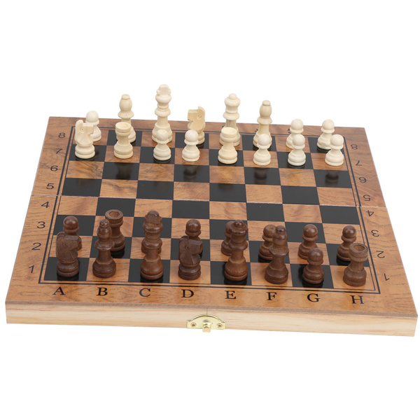 3 In 1 Chess Set, Multi‑Functional Folding Wooden Travel Chess Set ...
