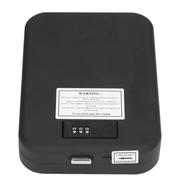 Portable Security Box Black Fingerprint Mechanical Password Safe With ...
