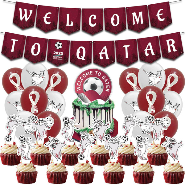 2022 FIFA World Cup Qatar Theme Event Decoration Suppliers Banner Cake ...