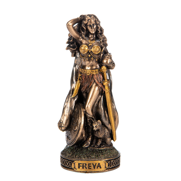 Freya Scandinavian Goddess Resin Figurines Hand Painted Bronze ...