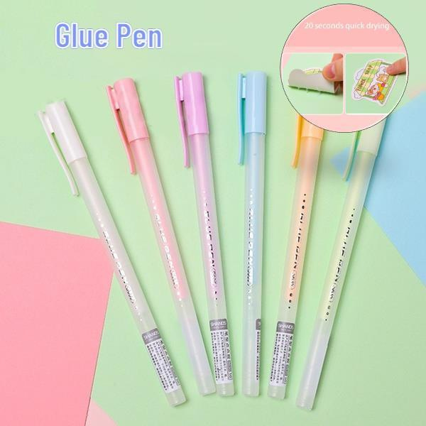 1PCS Quick-drying Solid Glue Stick Pen Shape Candy Color High Viscosity ...