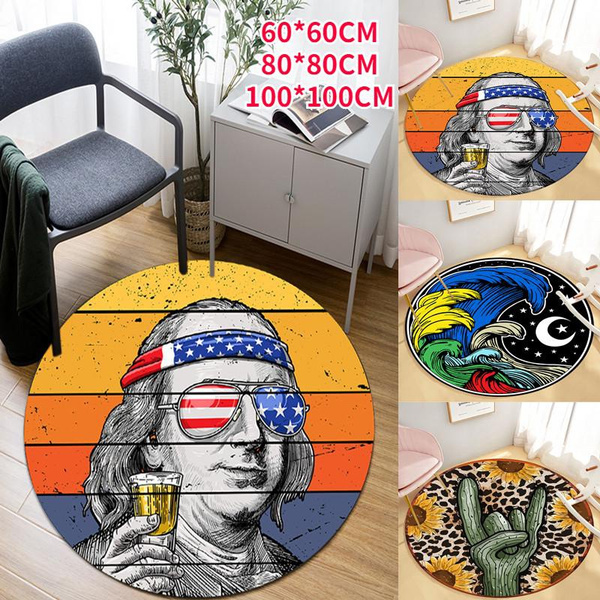 Round Funny Anti-slip Rugs Bathroom Mat Carpet In The Living Room ...