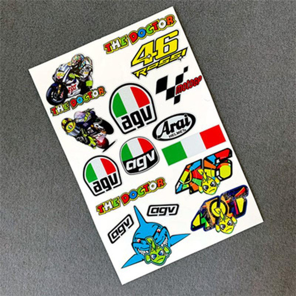 AGV Rossi helmet Sticker No.46 Motorcycle MOTOGP Stickers Waterproof ...