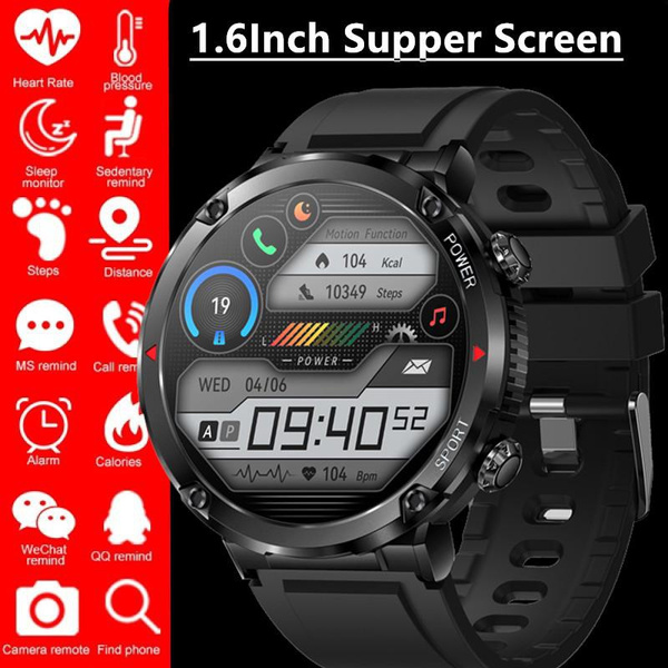 1.6 Inch Big Screen Men Smart Watch 600mAh Bluetooth Call Sport IP68 ...