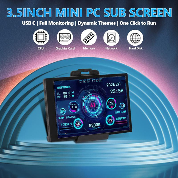 3.5in IPS USB Mini Screen AIDA64 PC CPU RAM Data Monitor PC Sensor ...